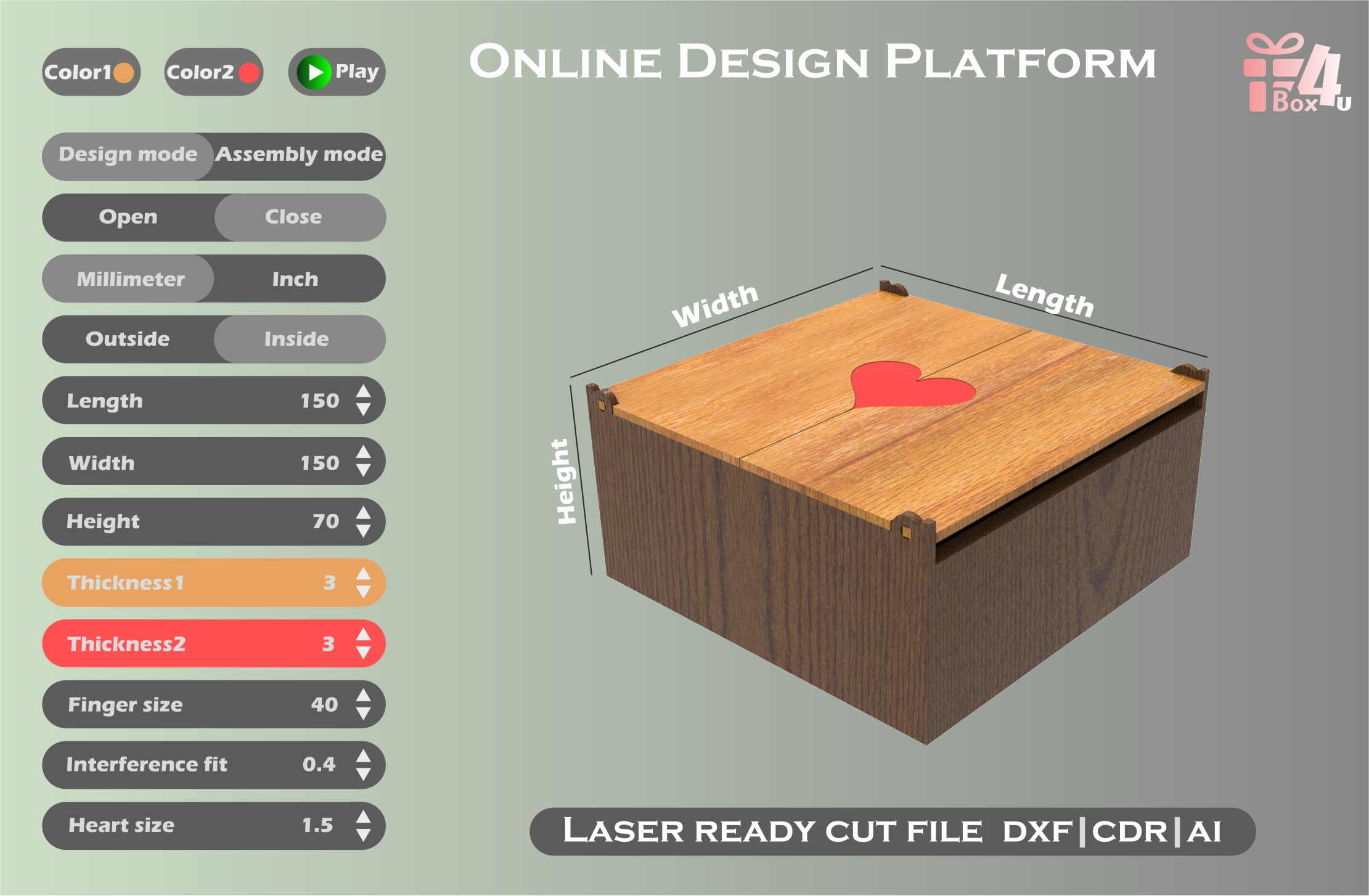 Make Box Online | Design Your Own Custom Size by Box4U