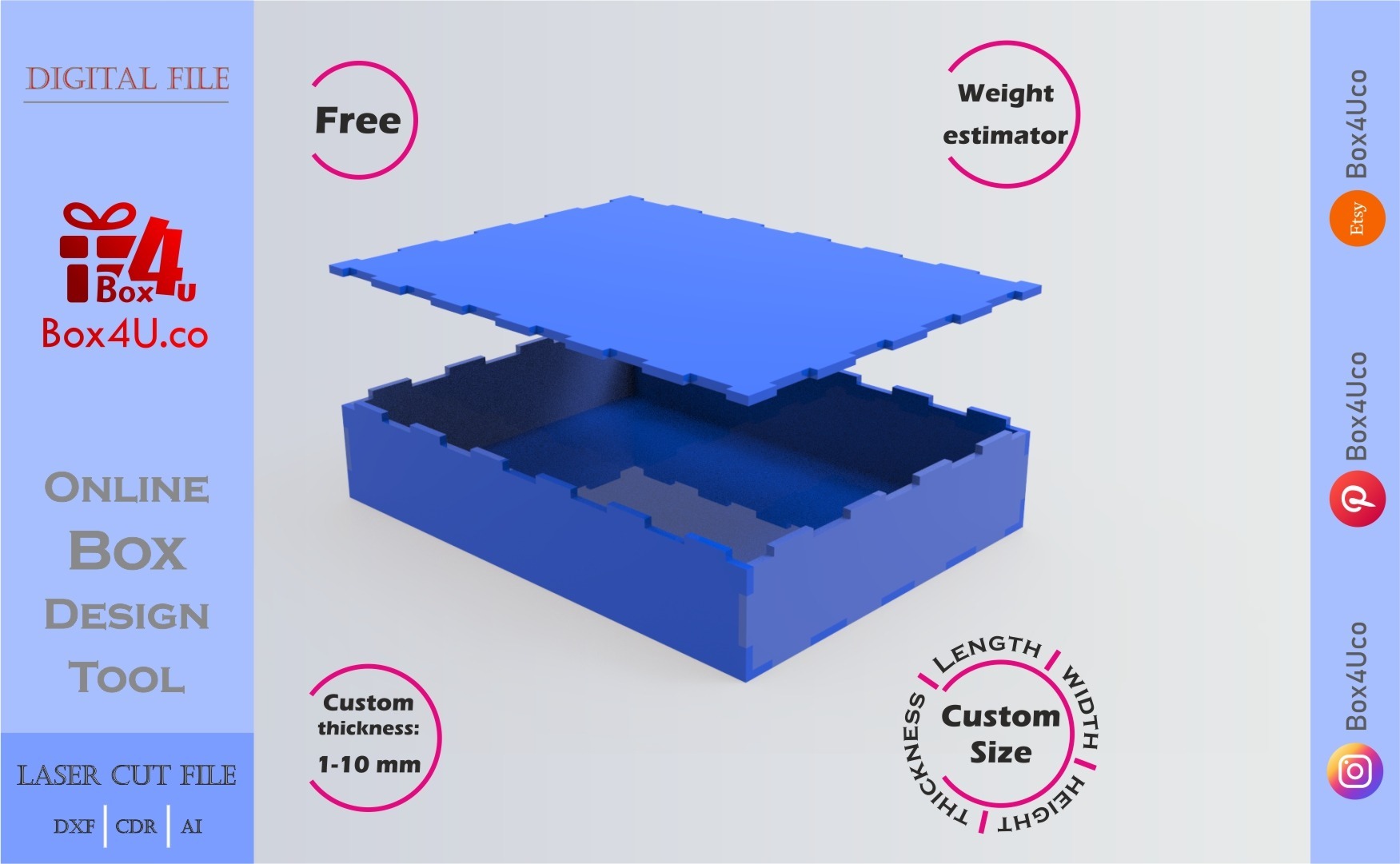 Make a Custom Simple Cubic Box - Free Laser Cut Design | Box4U