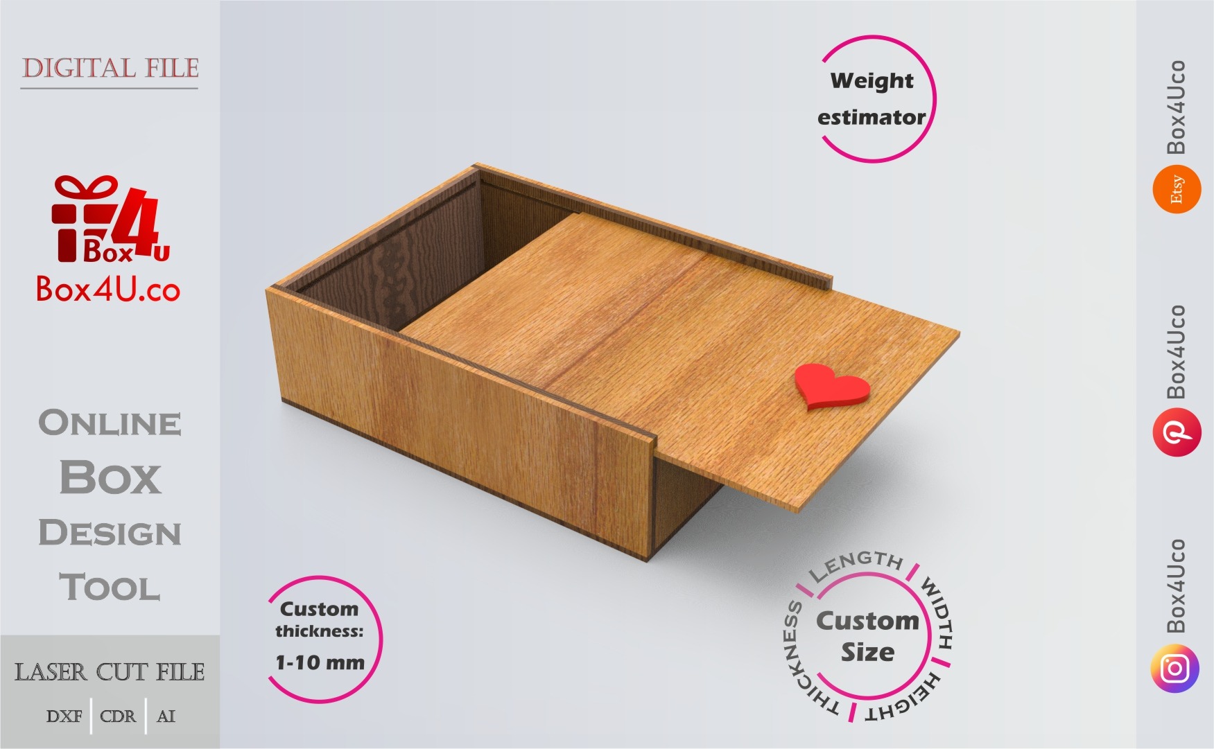 Make Sliding Door Box | Sliding Door Box Design & DXF Cut File