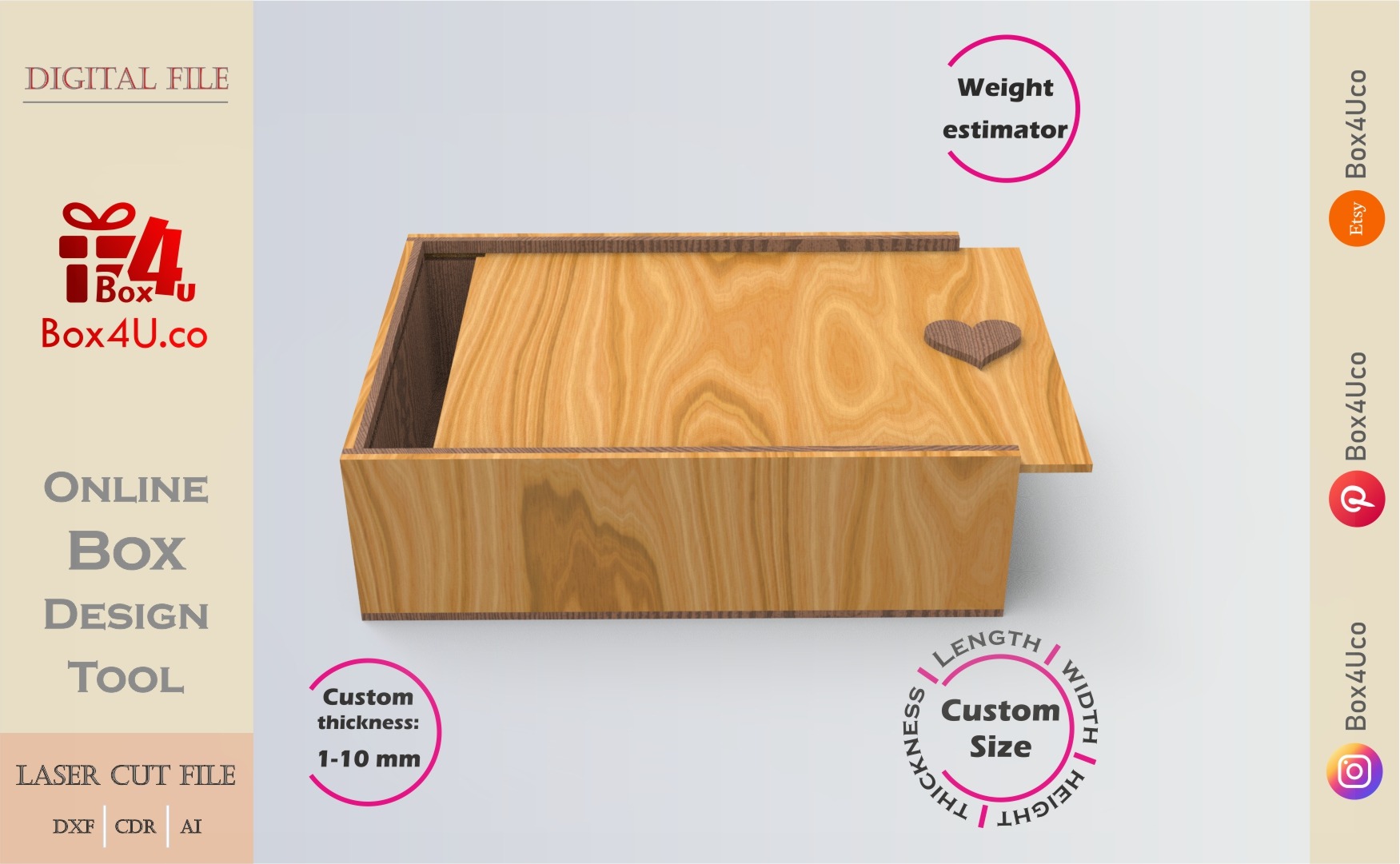 Make Sliding Door Box | Sliding Door Box Design & DXF Cut File