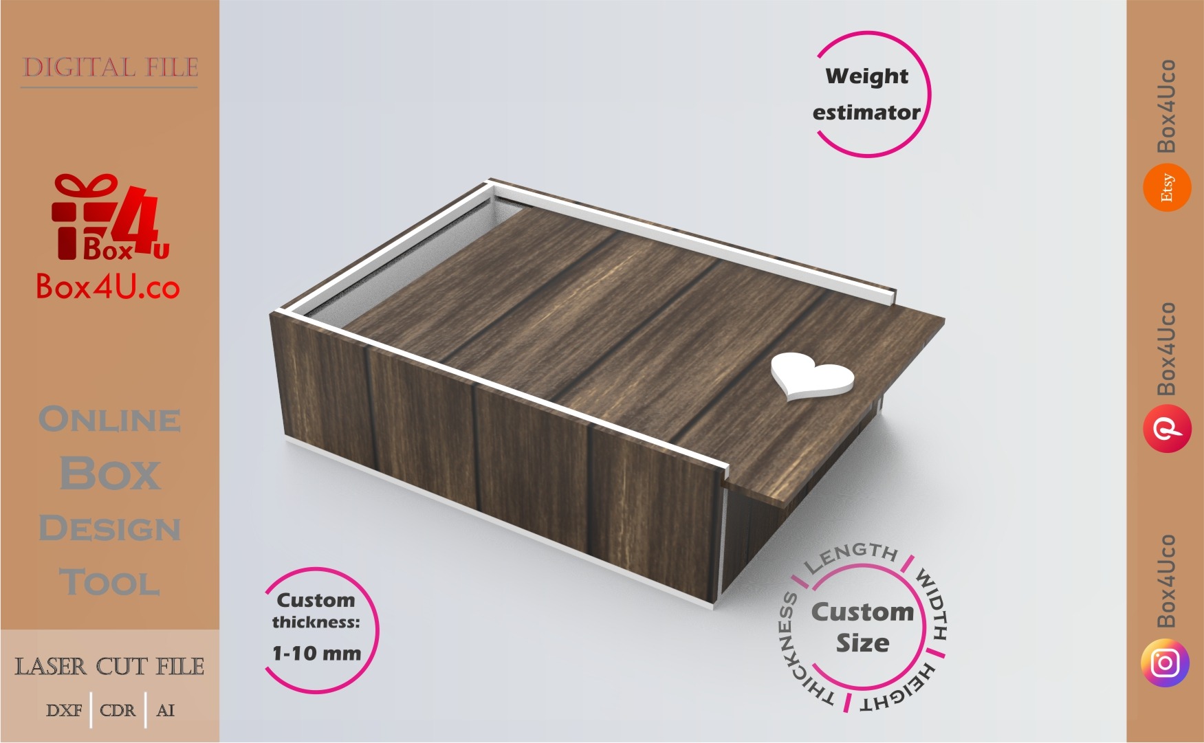 Make Sliding Door Box | Sliding Door Box Design & DXF Cut File